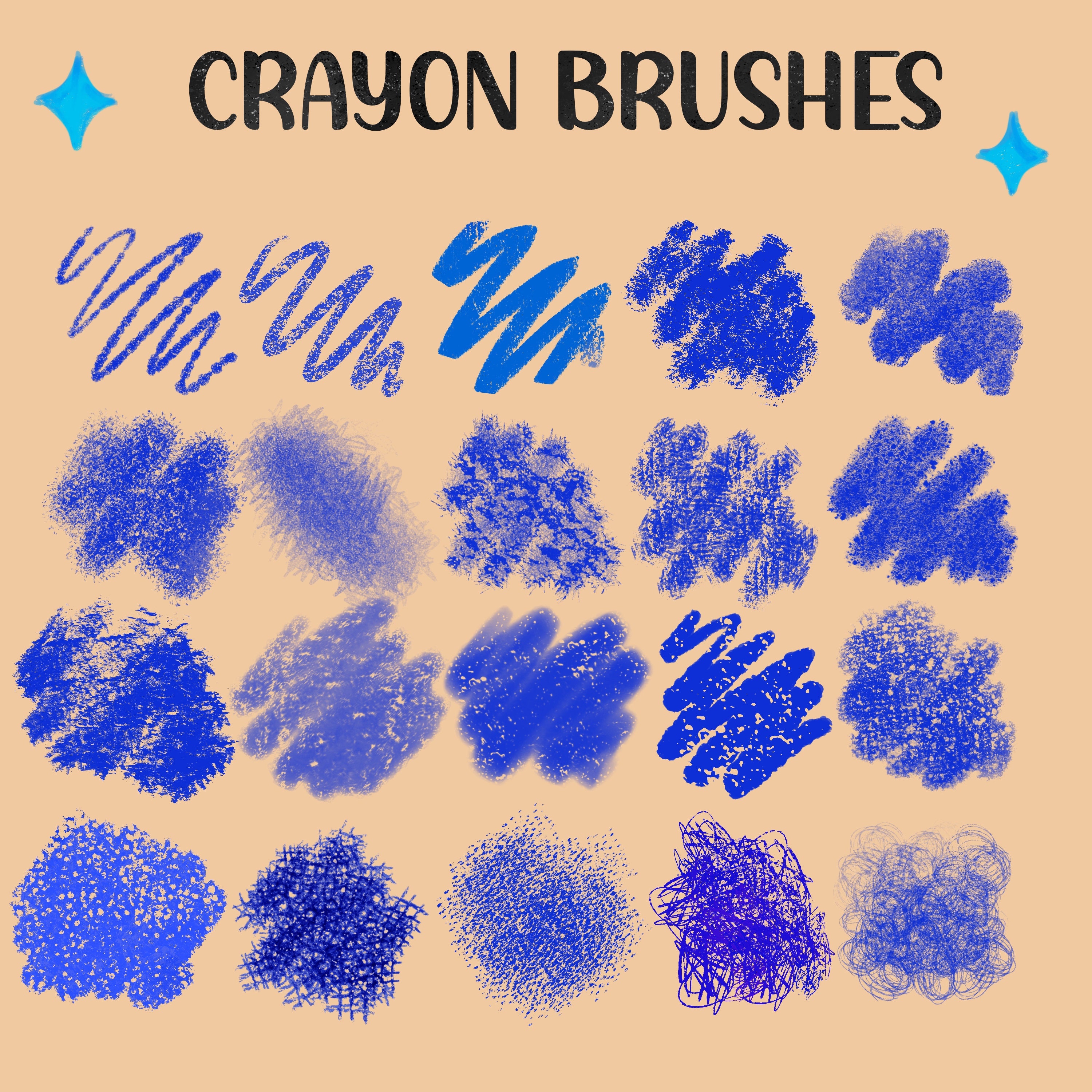 30 Crayon Brush Set Procreate Set Digital Brushes Crayon Textured Brushes Crayon Blending Brush ...