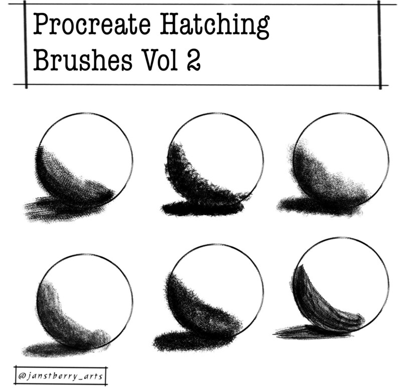 25 Textured Hatching Procreate Brushes V2 - Etsy