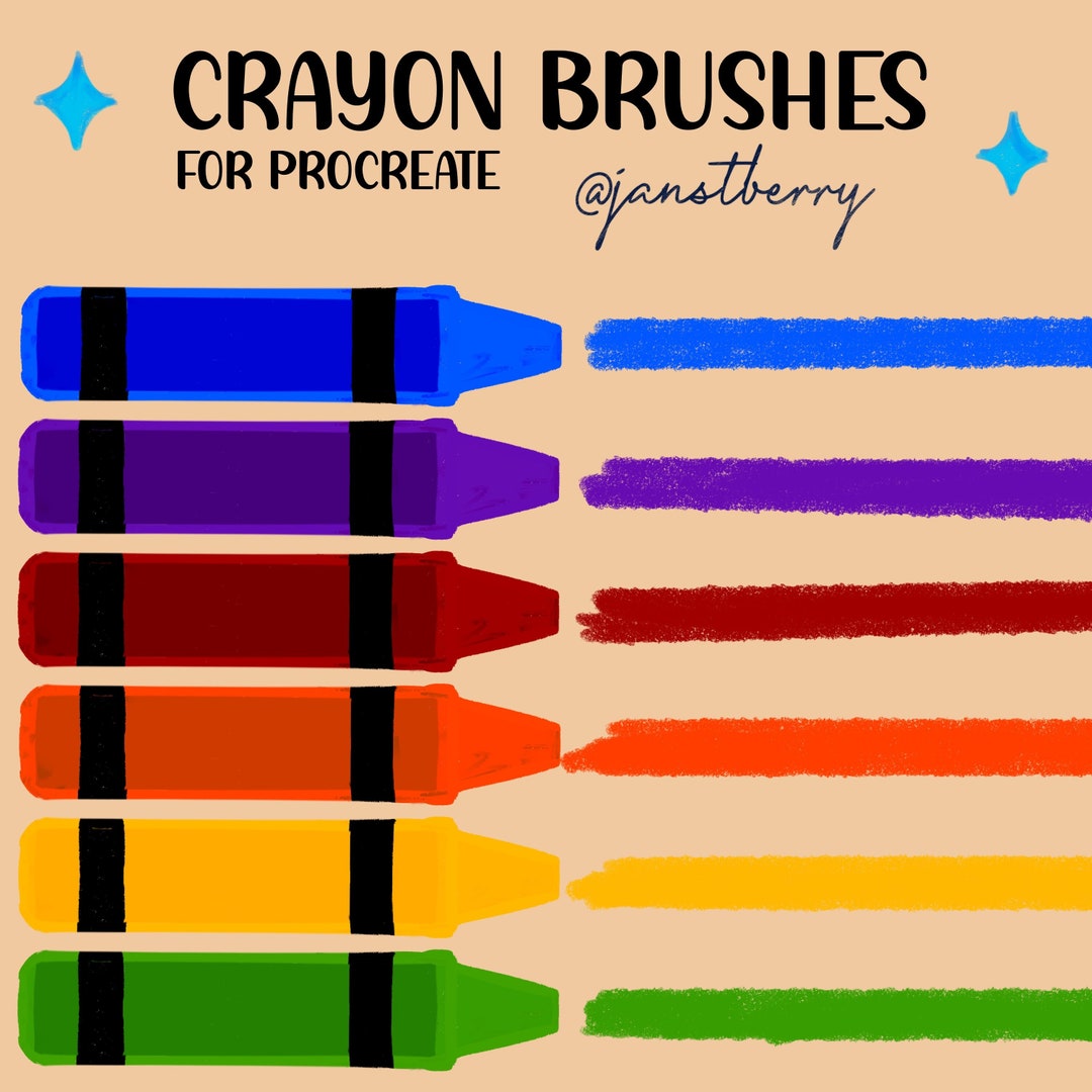 30 Crayon Brush Set Procreate Set Digital Brushes Crayon Textured ...