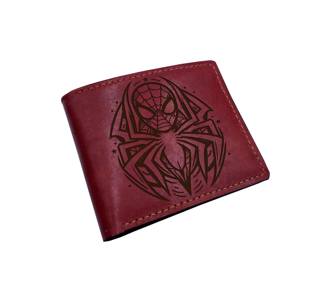 Spiderman Bifold Leather Wallet, Spider Logo Wallet, Superheroes ...