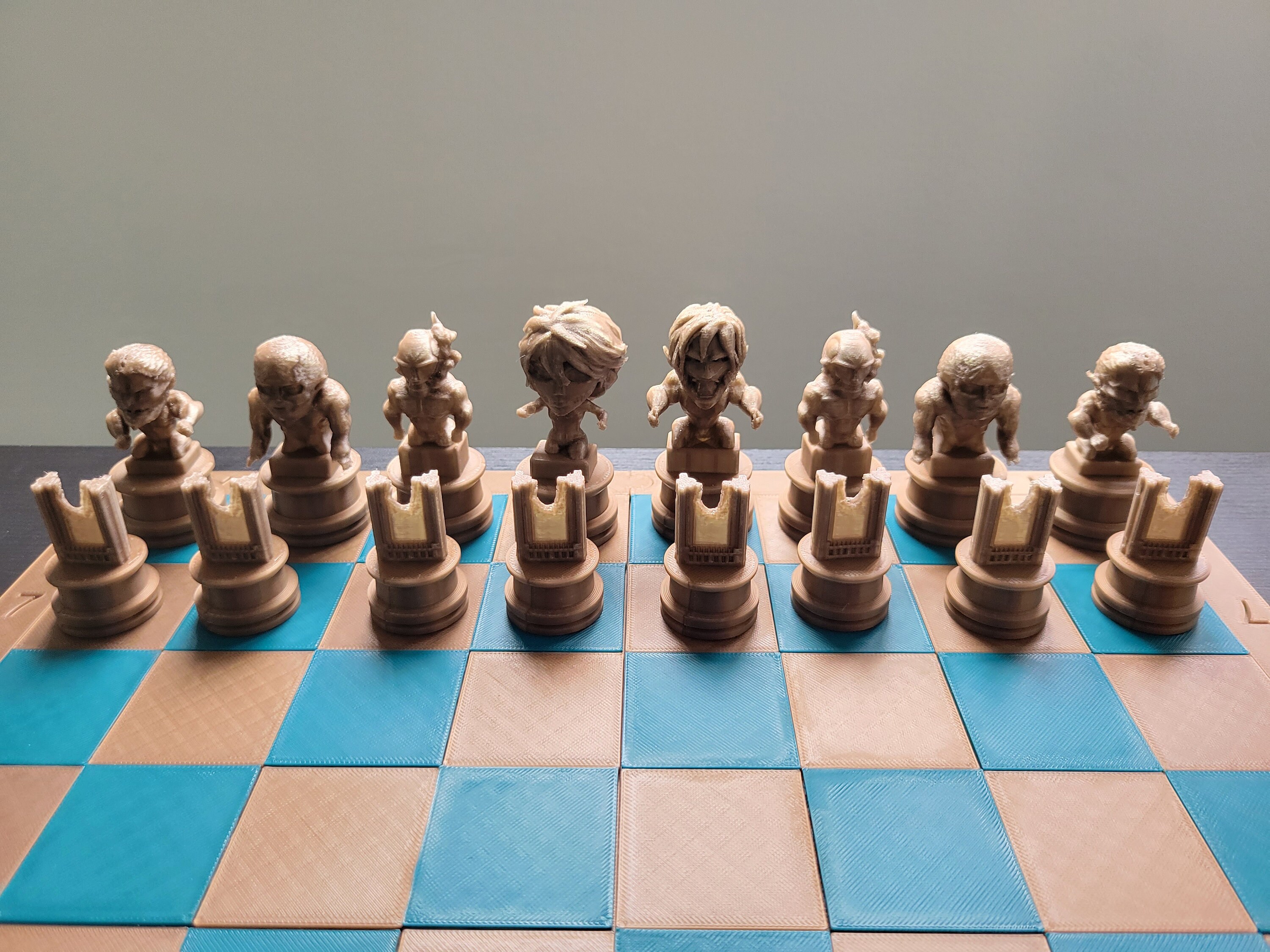 Attack on Titans Chess Set Anime-themed 3d-printed Chess Board and ...