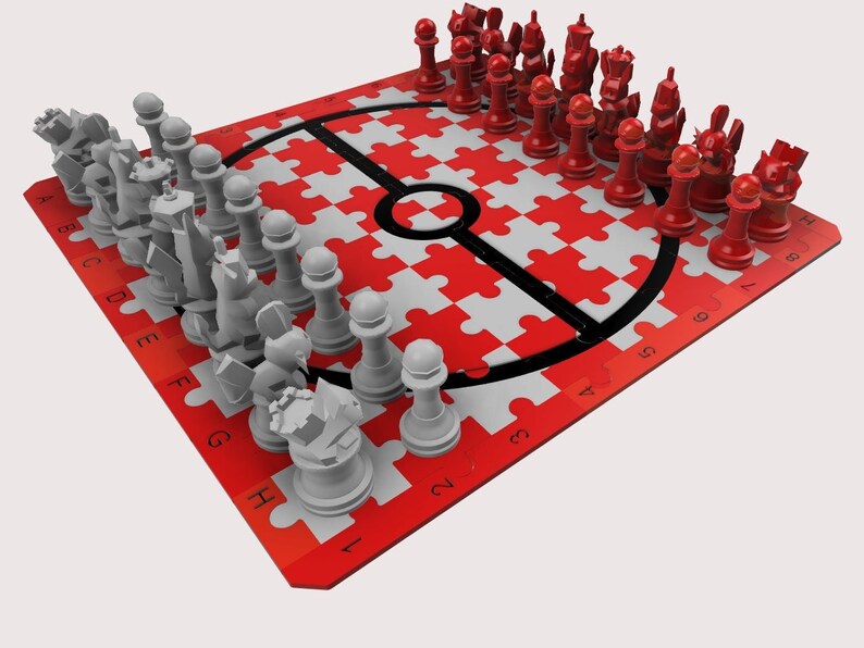 Pokemon Chess Set Chess Puzzle Pokemon Themed 3d-printed - Etsy Canada