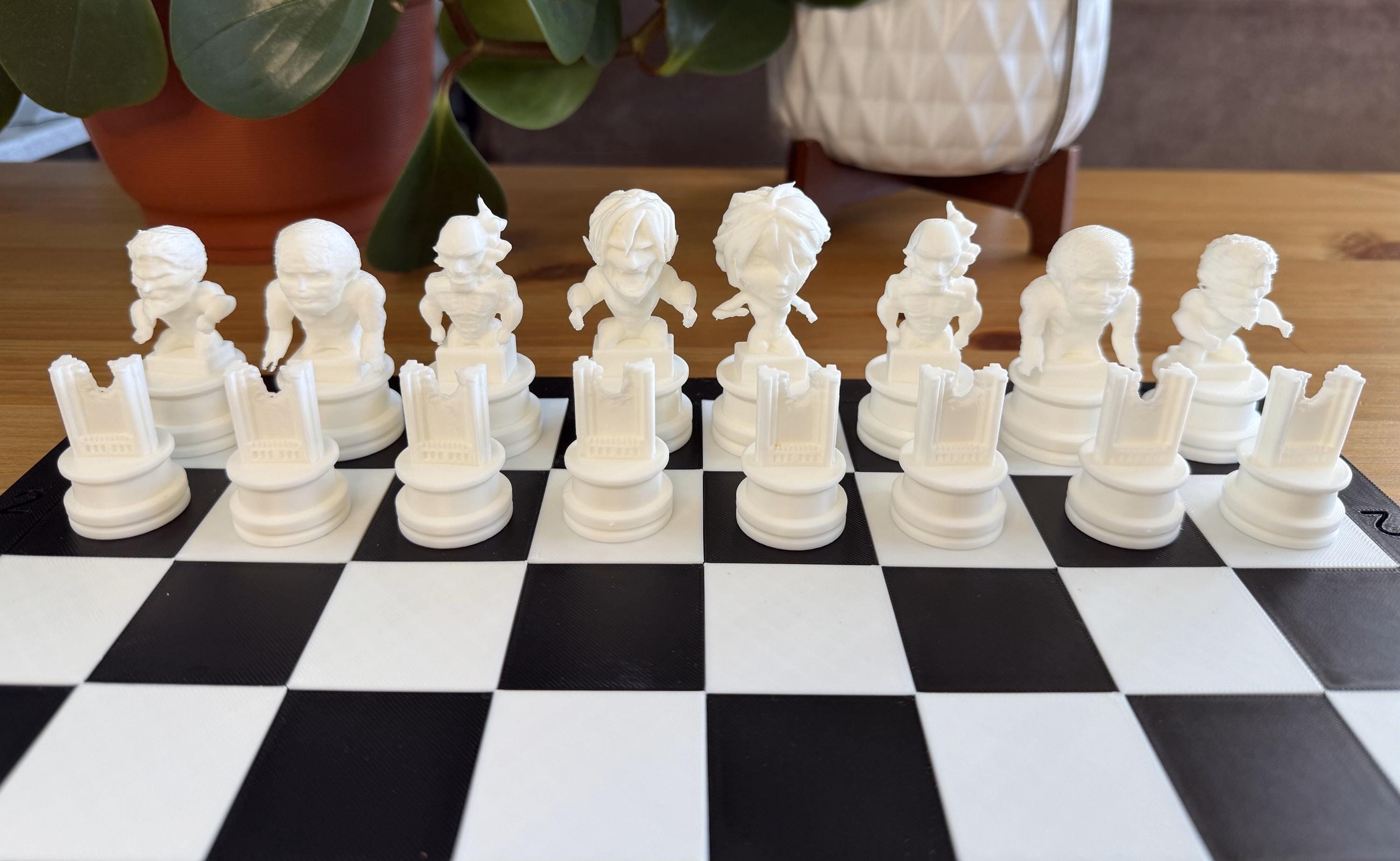 Attack on Titans Chess Set | Anime-themed 3d-printed Chess Board and ...