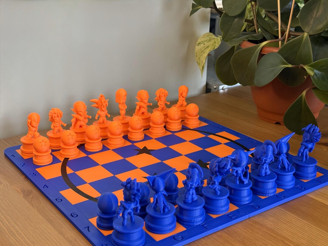 Dragon Ball Z Chess Set | Dragon Ball Z Themed 3d-printed Chess Board ...