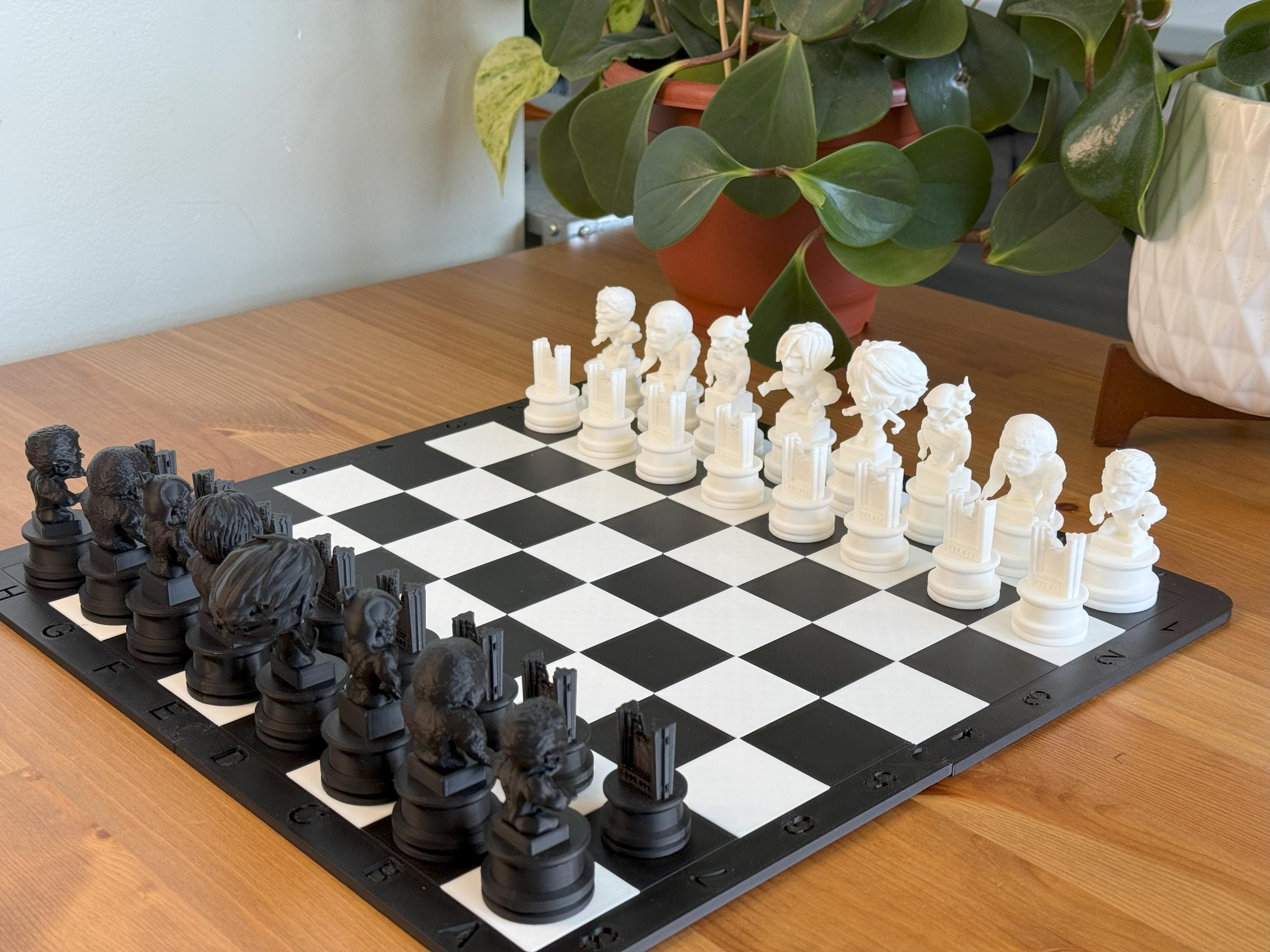Attack on Titans Chess Set | Anime-themed 3d-printed Chess Board and ...