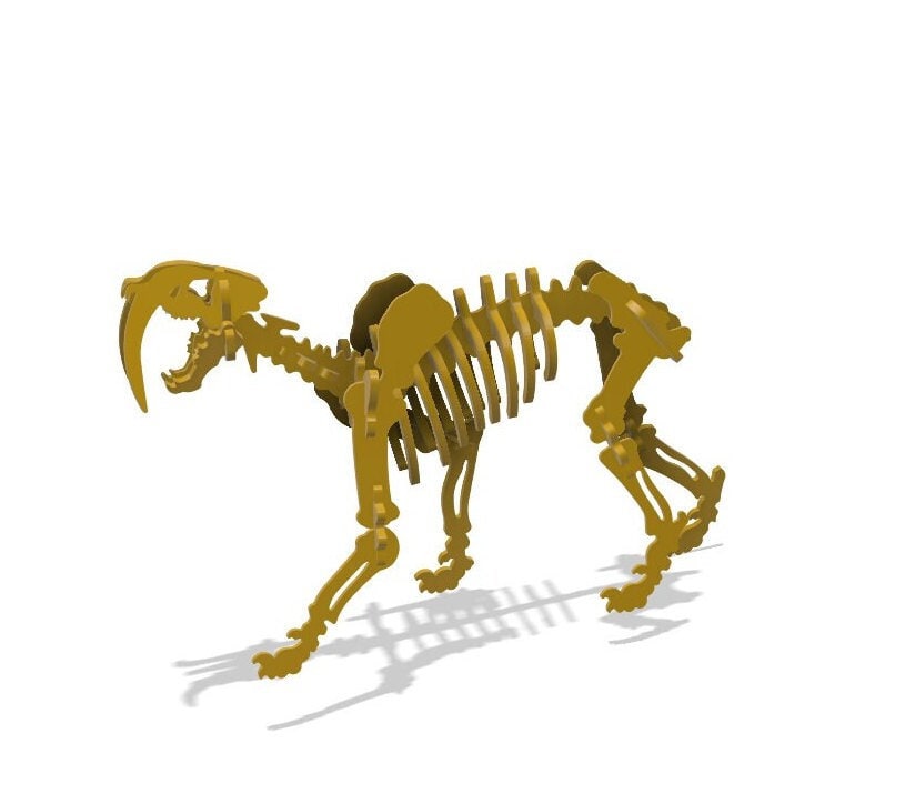 Sabertooth | 3d-printed Dinosaur Puzzle | Sabertooth Skeleton ...
