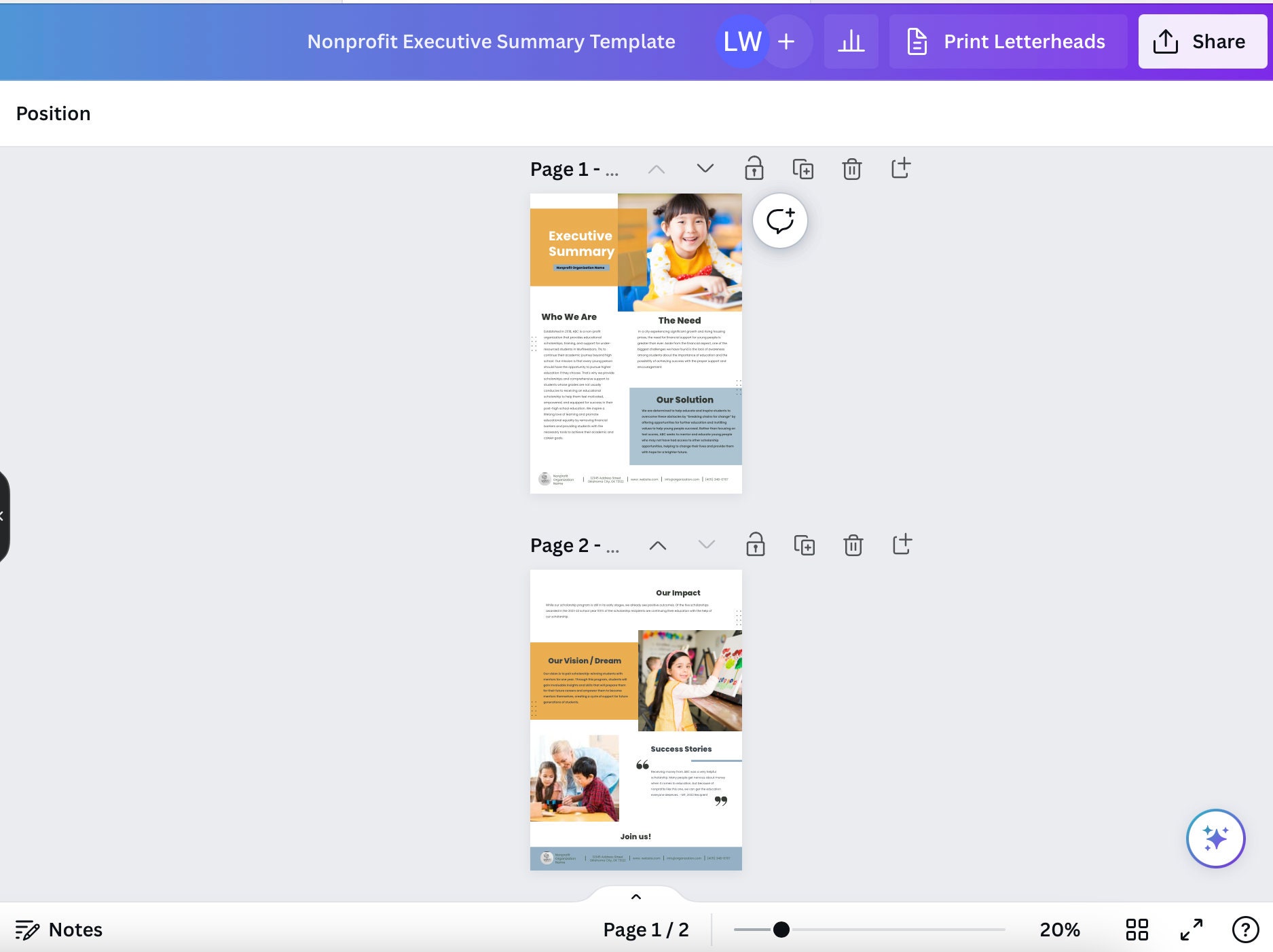 The Nonprofit Executive Summary Template - Etsy