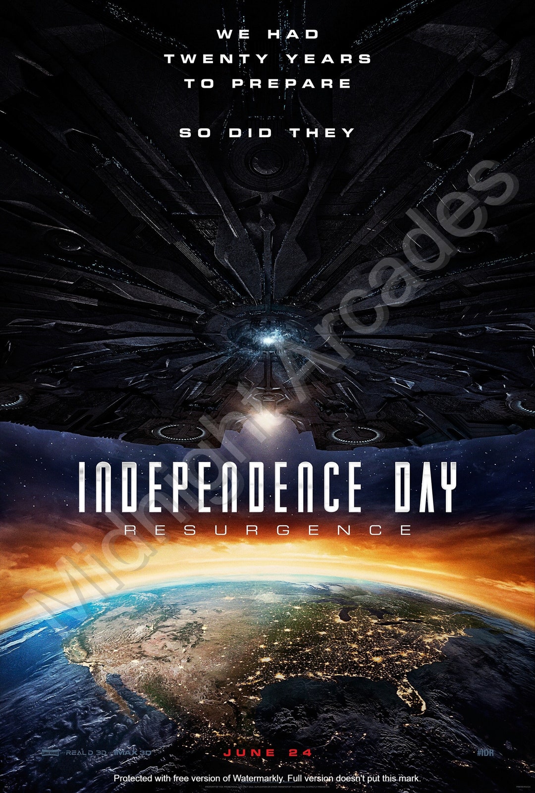 Independence Day Movie Poster Large 60cm X 90cm - Etsy