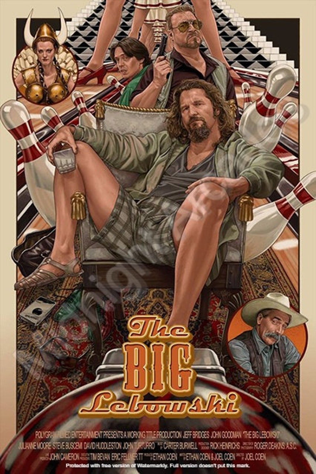 The Big Lebowski Movie Poster Large 60cm X 90cm Gloss Finish - Etsy