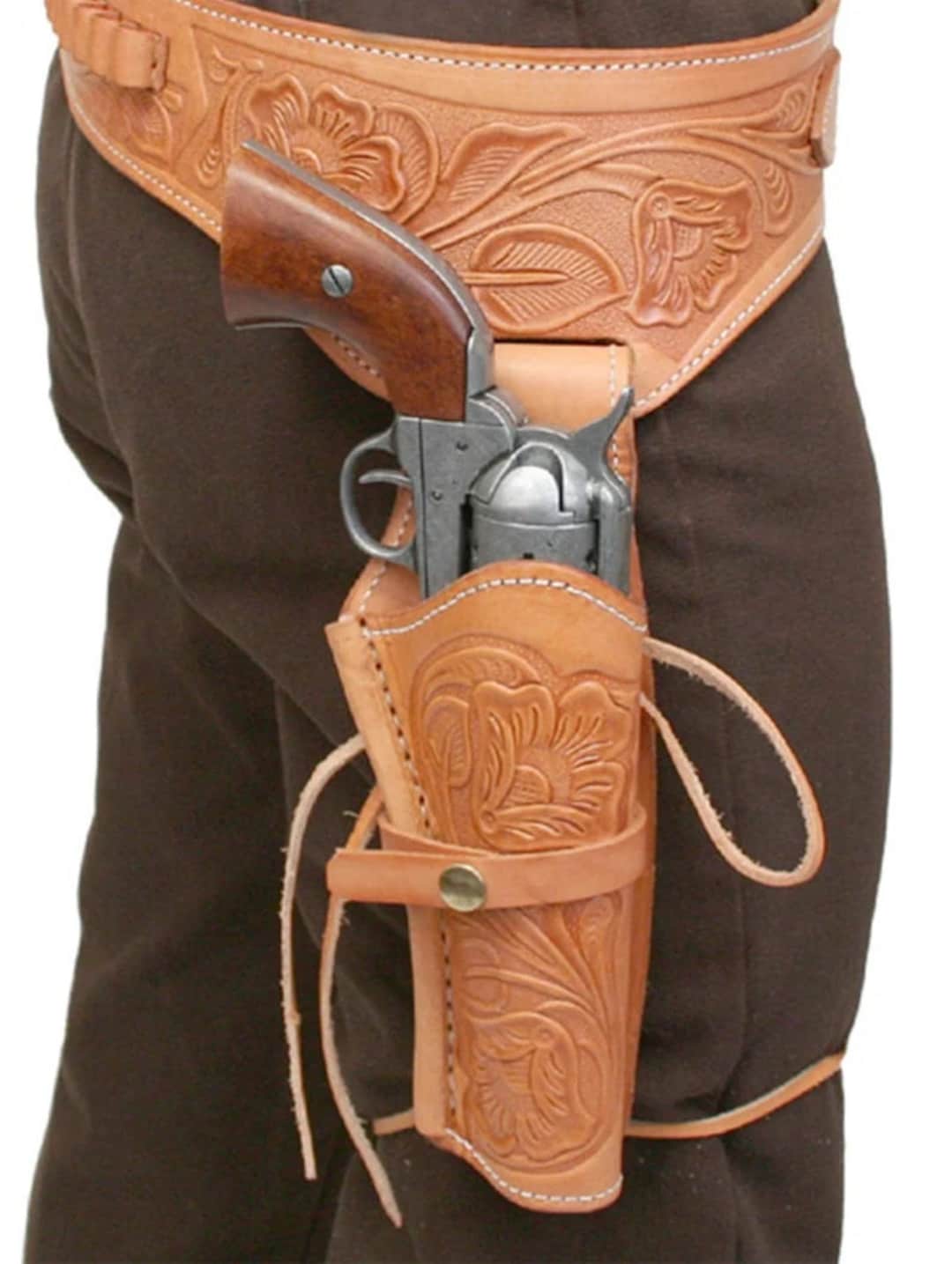 1911 Western Cowboy .22cal Holster Right Hand Tooled TAN - Etsy
