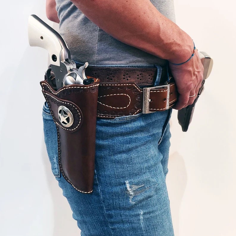 Texas Ranger Inspired Leather Rig Double Holsters Western - Etsy