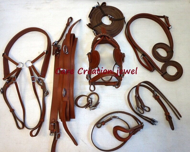 Tan Sz A or Sz B Mini Sh. Pony Harness-driving Cart Full Set of Harness ...