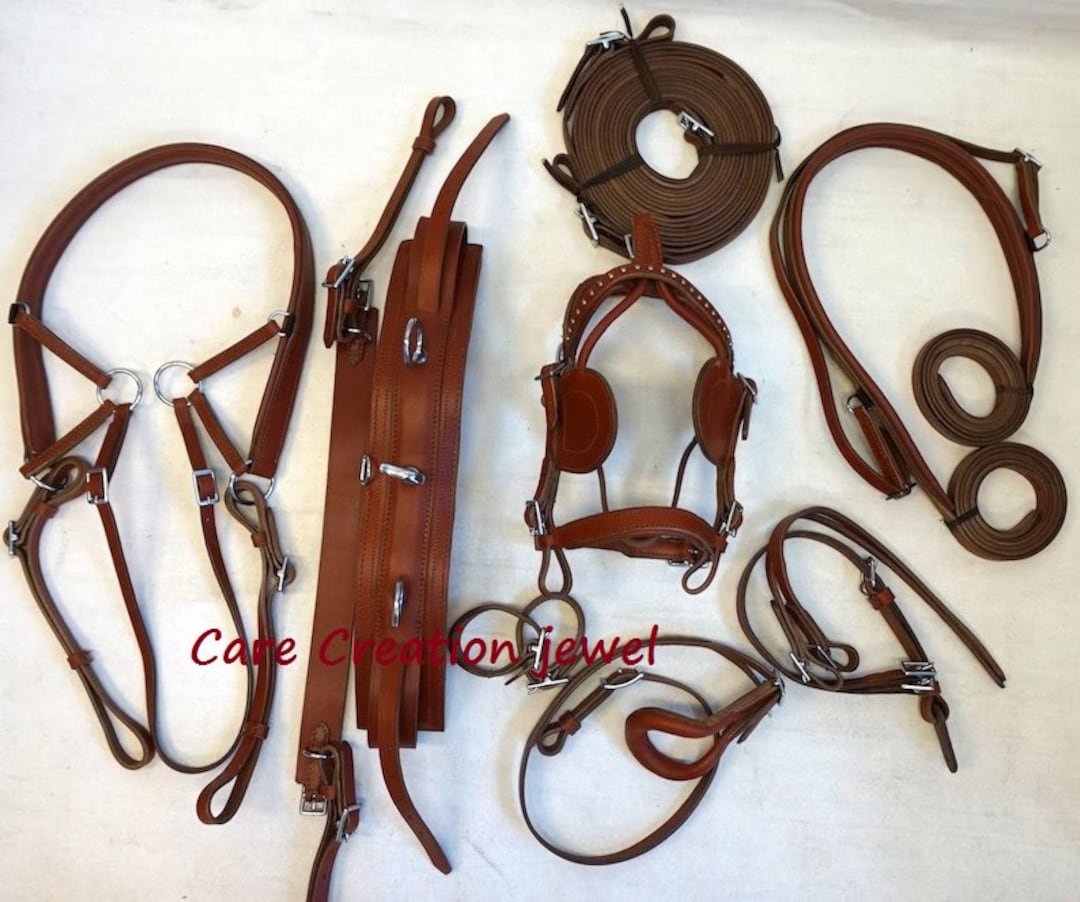 Tan Sz A or Sz B Mini Sh. Pony Harness-driving Cart Full Set of Harness ...
