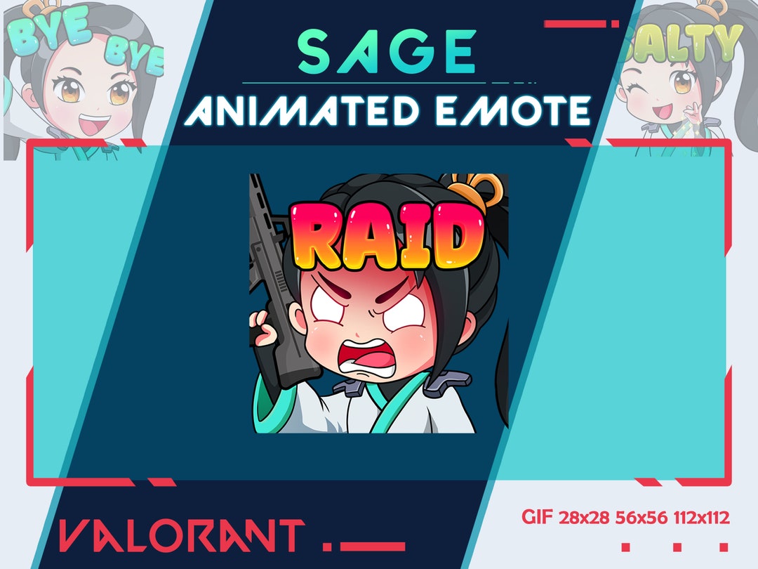 Sage Raid Valorant Animated Emotes, Twitch Emote Pack, Streamer Emotes ...