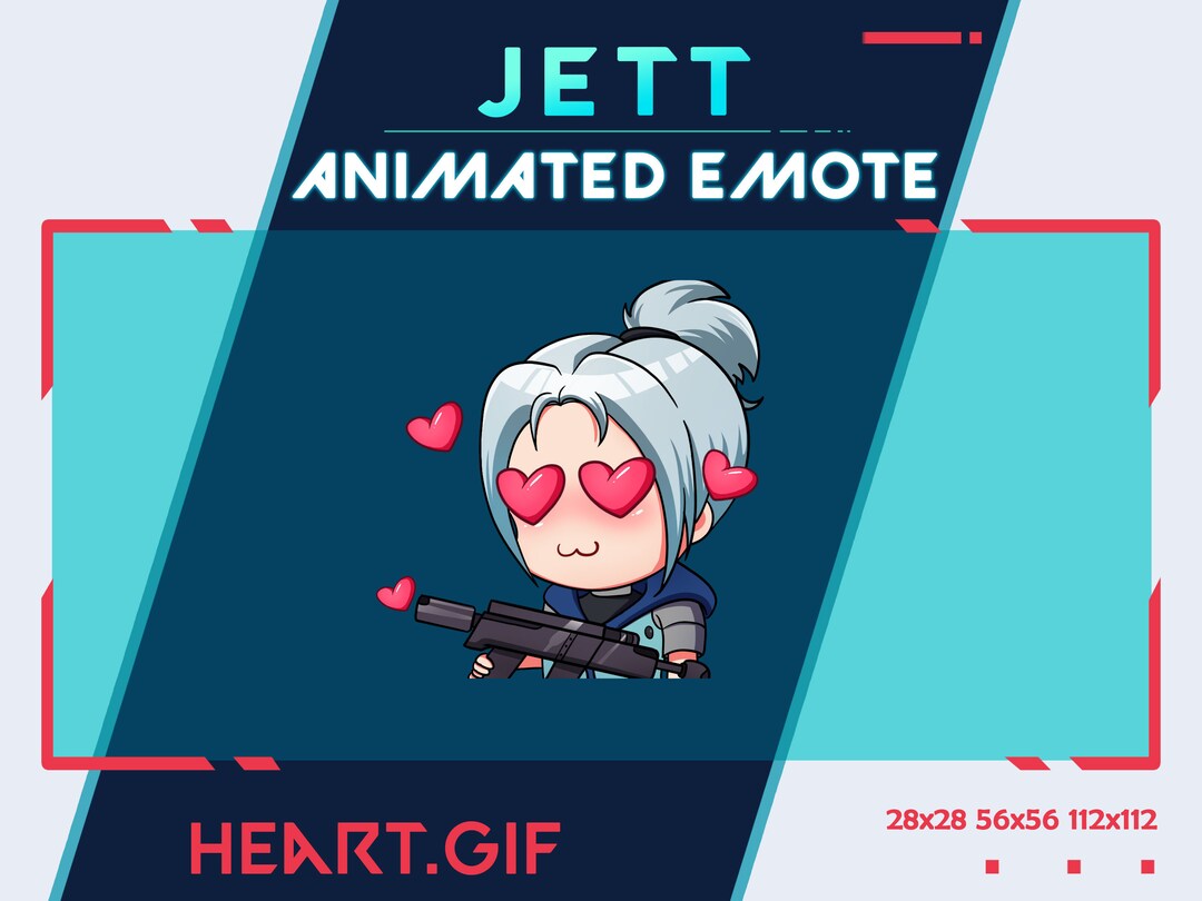 Jett Heart Animated Emote: Valorant Twitch/discord Streamer Pack ...