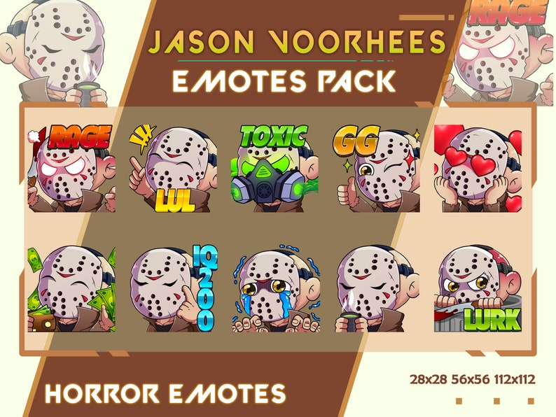 Jason Voorhees Emotes Pack Dead by Daylight Twitch Emotes - Etsy