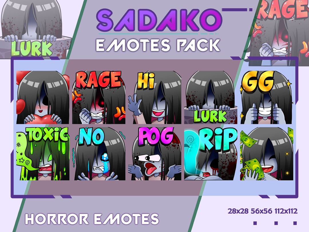 Sakado Dbd Emotes Pack: Horror Streamer Emotes (digital Download) - Etsy