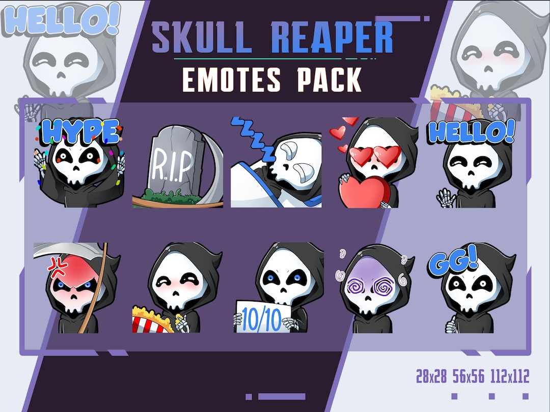 Skull Reaper Emotes Pack, Twitch Emotes, Dead by Daylight, Ghost Face ...