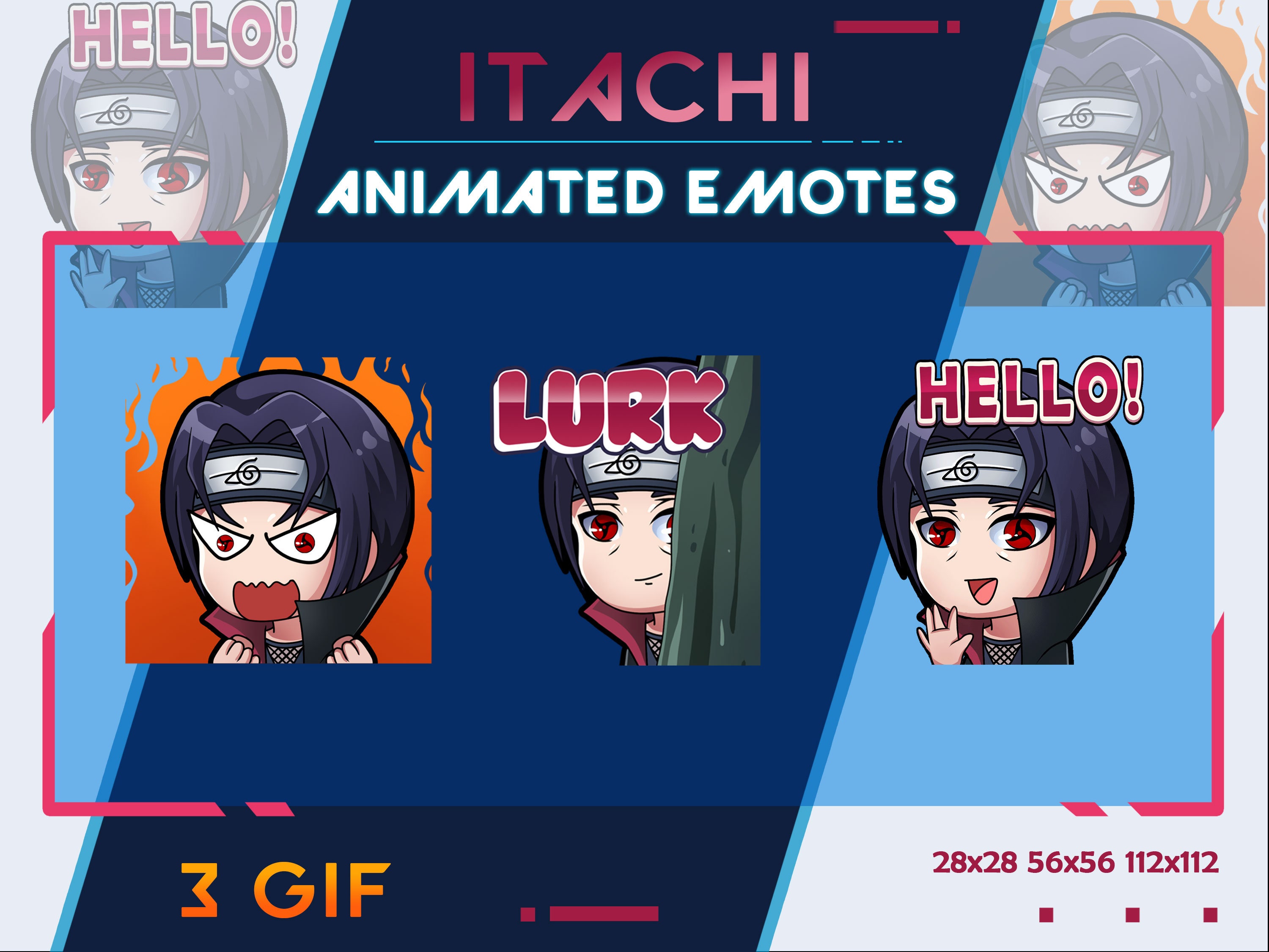 Ninja Shinobi Animated Emotes, Twitch Emote Pack, Streamer Emotes ...