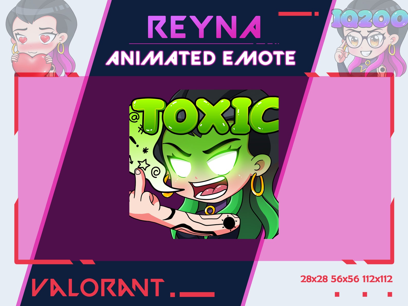 Toxic Reyna Valorant Animated Emote, Twitch Animated Emote, Youtube ...