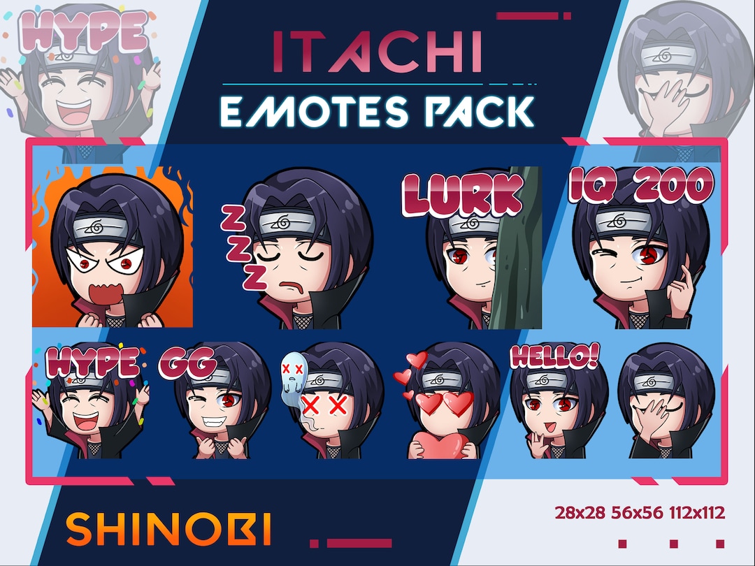 Ninja Anime Shinobi Emotes, Twitch Emote Pack, Streamer Emotes, Youtube ...