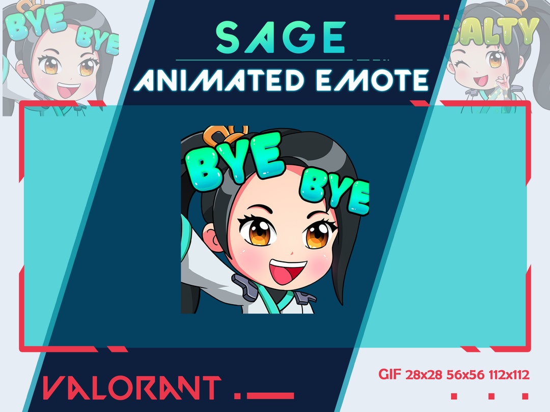 Sage Bye Valorant Animated Emotes, Twitch Emote Pack, Streamer Emotes ...