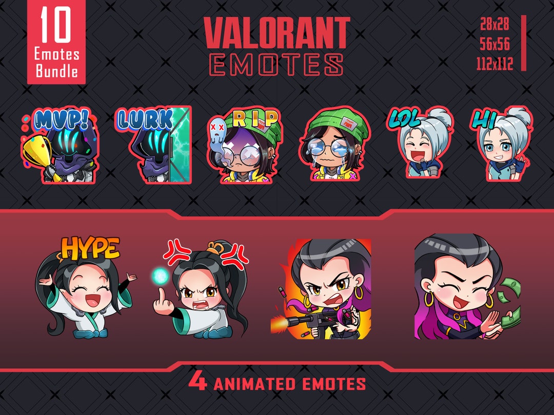 Valorant Emotes Pack: 10 Twitch Streamer Emotes (4 Animierte ...
