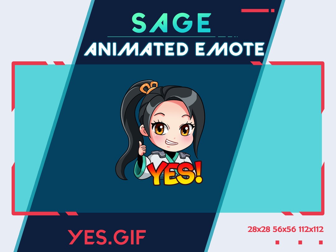 Sage Yes Valorant Animated Emotes, Twitch Emote Pack, Streamer Emotes ...