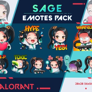 Valorant Emotes Pack: 5 Agents, 50 Twitch Streamer Emotes (digital ...