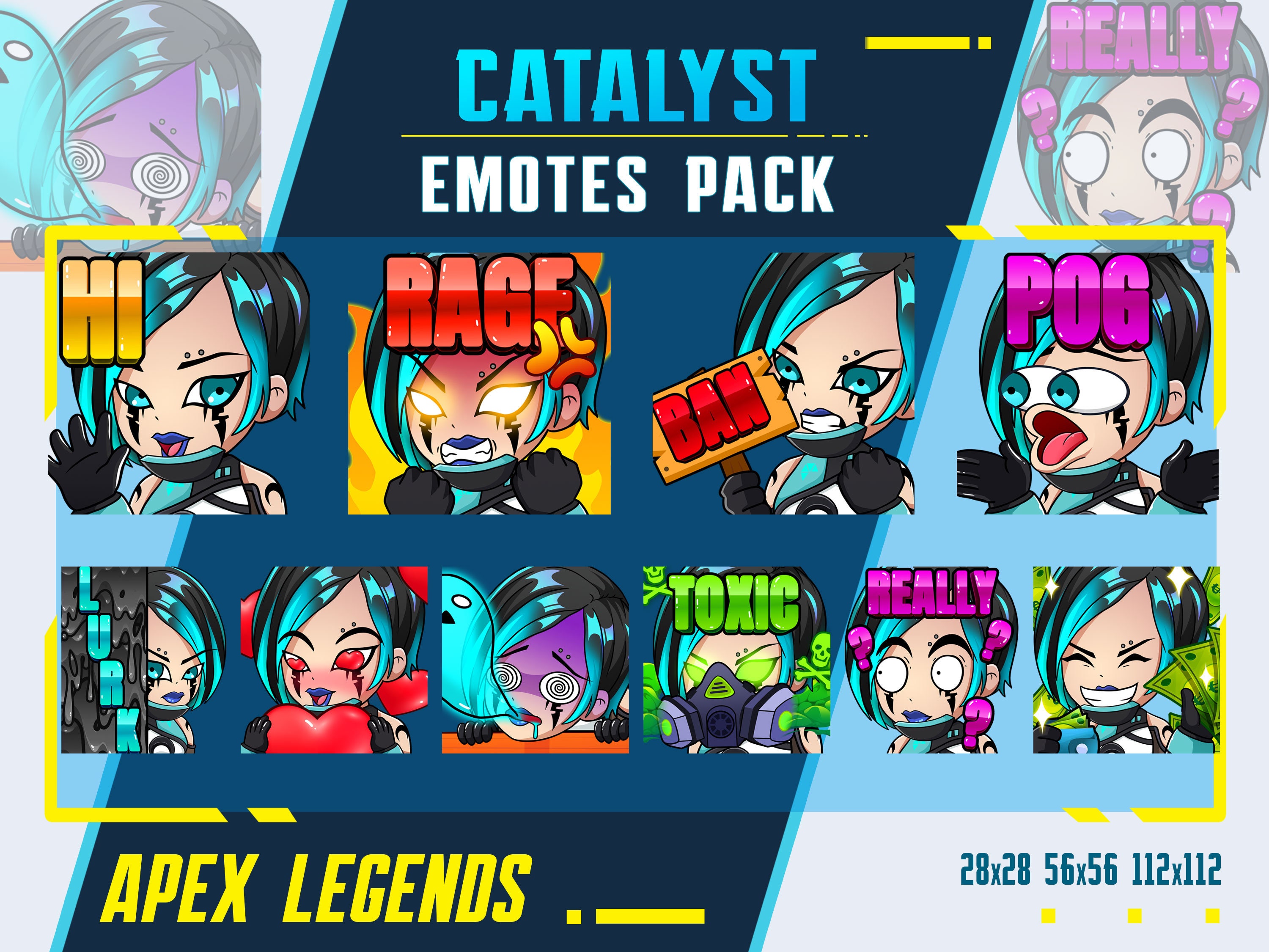 Catalyst Apex Legends Emotes: Twitch/discord Streamer Emote Pack ...