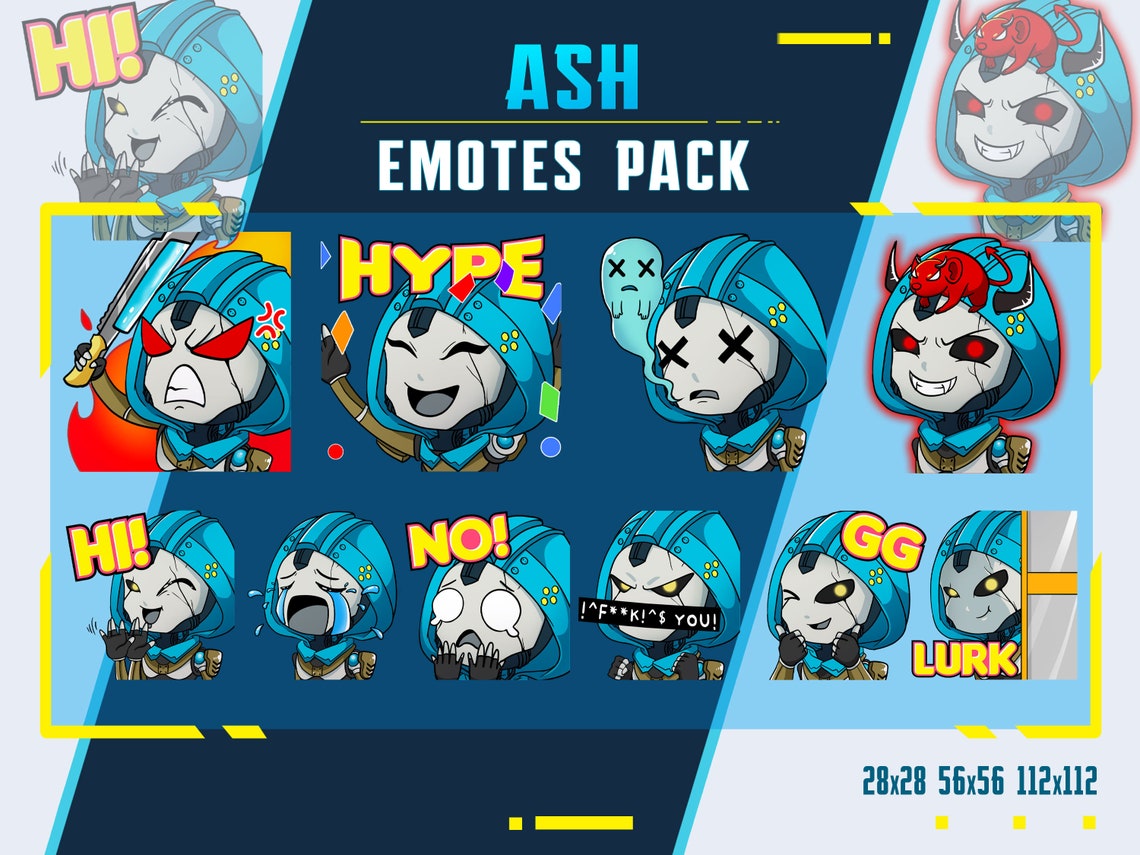 Ash Apex Legends Emotes, Twitch Emote Pack, Streamer Emotes, Youtube ...