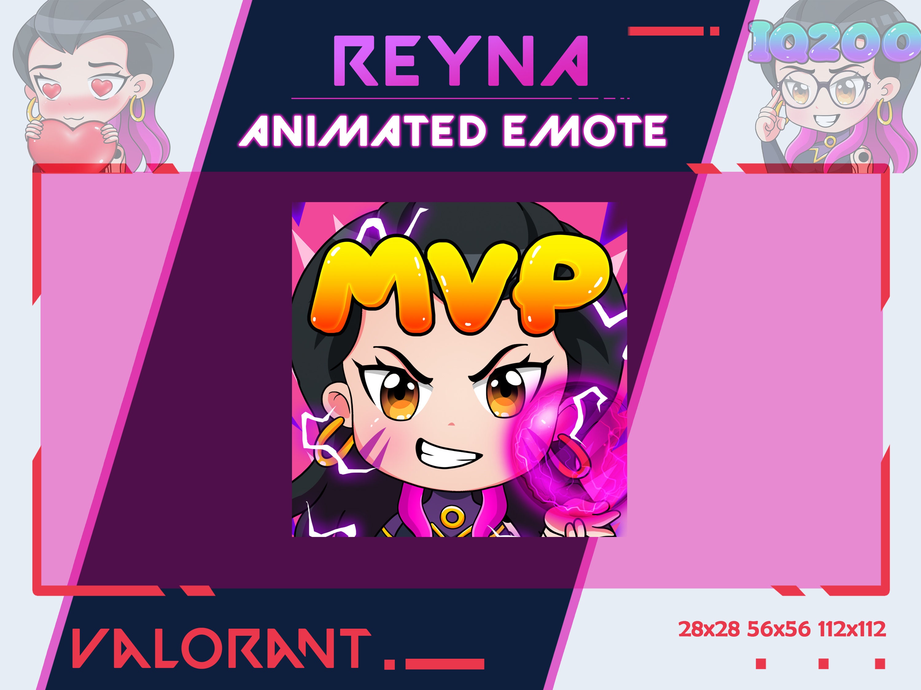MVP Reyna Valorant Animated Emote, Twitch Animated Emote, Youtube ...