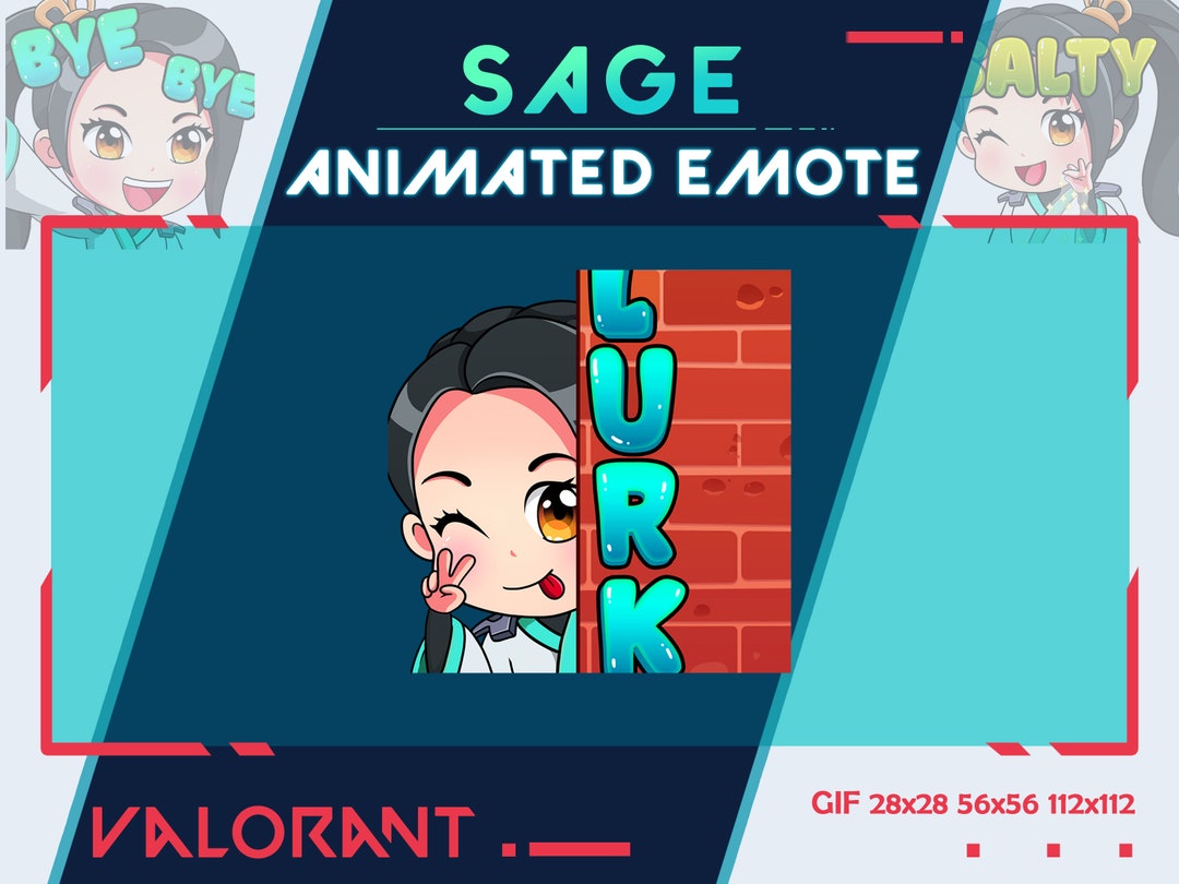 Sage Lurk Valorant Animated Emotes, Twitch Emote Pack, Streamer Emotes ...