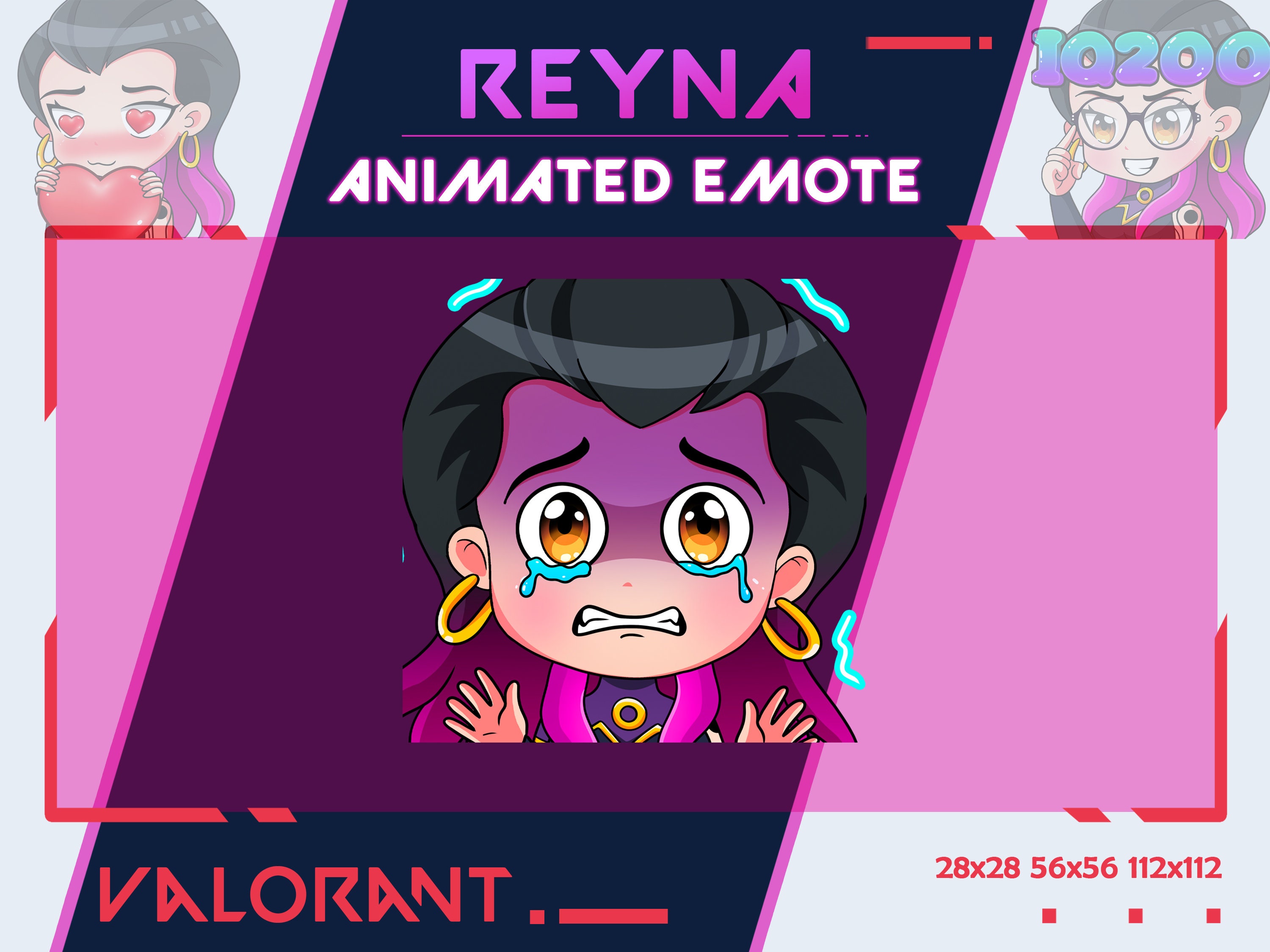 Scared Reyna Valorant Animated Emote, Twitch Animated Emote, Youtube ...