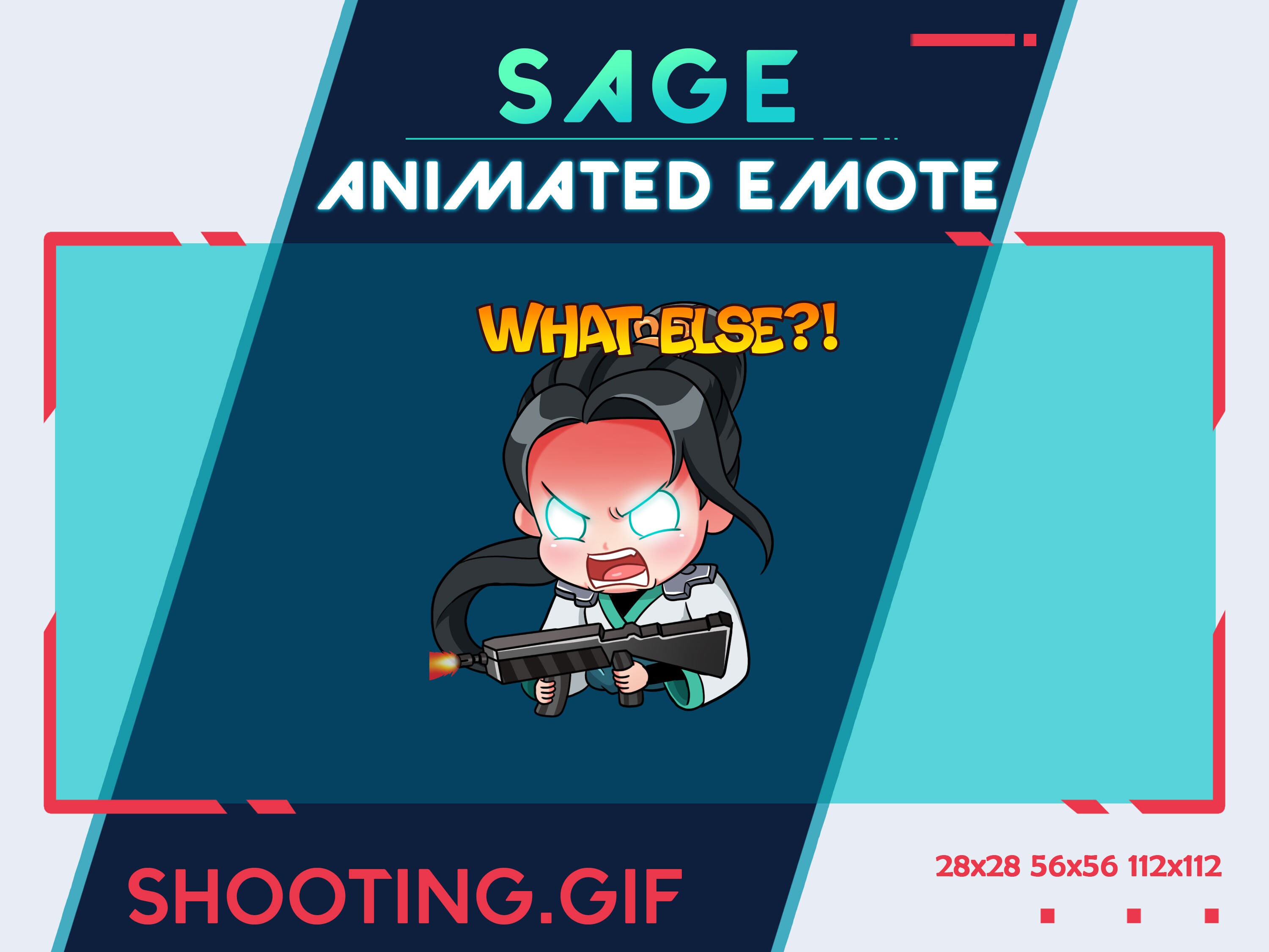 Sage Shooting Valorant Animated Emotes, Twitch Emote Pack, Streamer ...