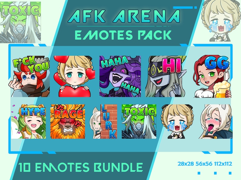 AFK Arena Emotes Pack, AFK Arena Twitch Emotes, Streamer Emotes ...