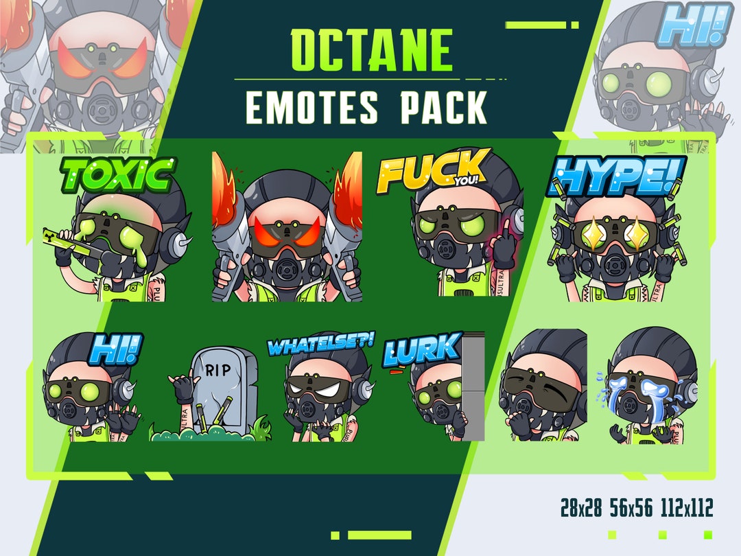 Octane Apex Legends Emotes, Twitch Emote Pack, Streamer Emotes, Youtube ...