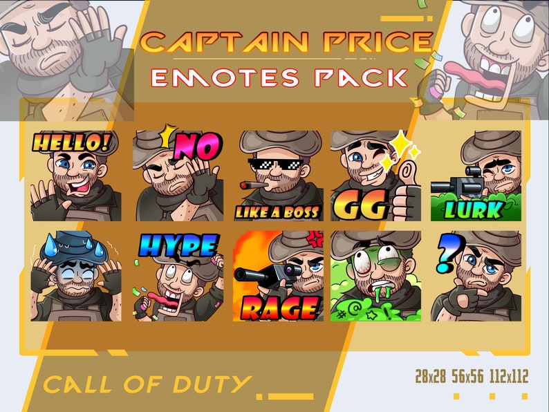 Captain Price Call of Duty Twitch Emotes Captain Price COD - Etsy