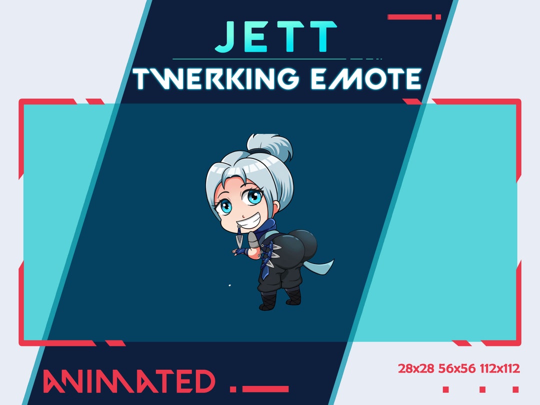 Jett Valorant Twerking Animated Emote: Twitch, Youtube, Discord (GIF ...