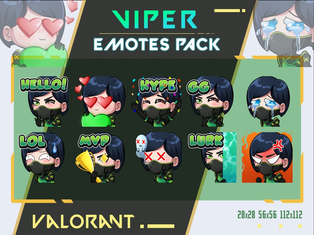 Viper Valorant Emotes, Twitch Emote Pack, Streamer Emotes, Youtube ...