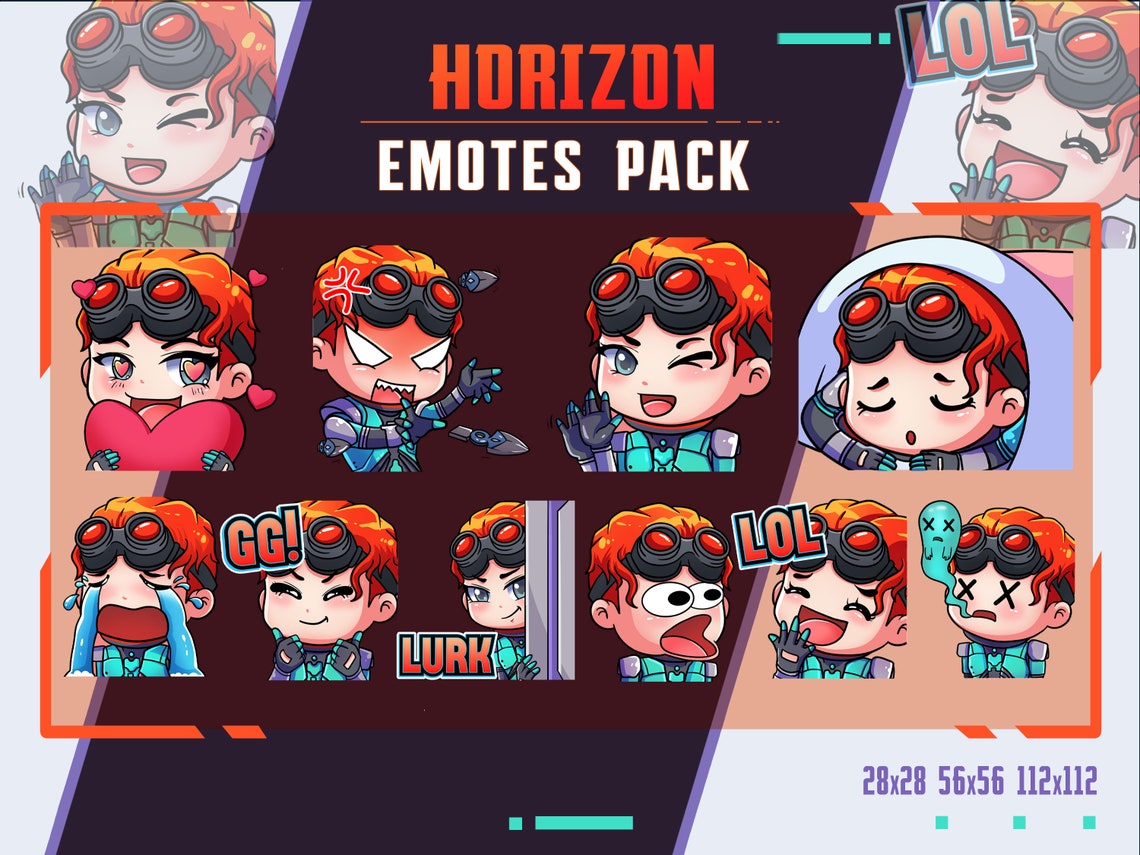 Horizon Apex Legends Emotes, Twitch Emote Pack, Streamer Emotes ...