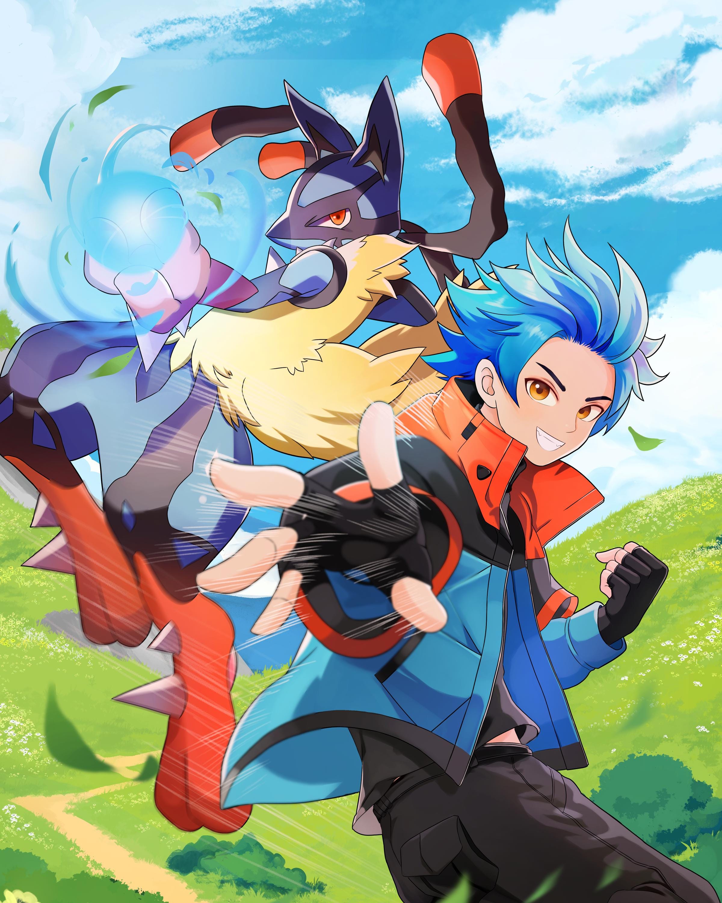 Pokemons Commission Art, Custom Pokemon Team, Pokemon Trainer Portrait ...