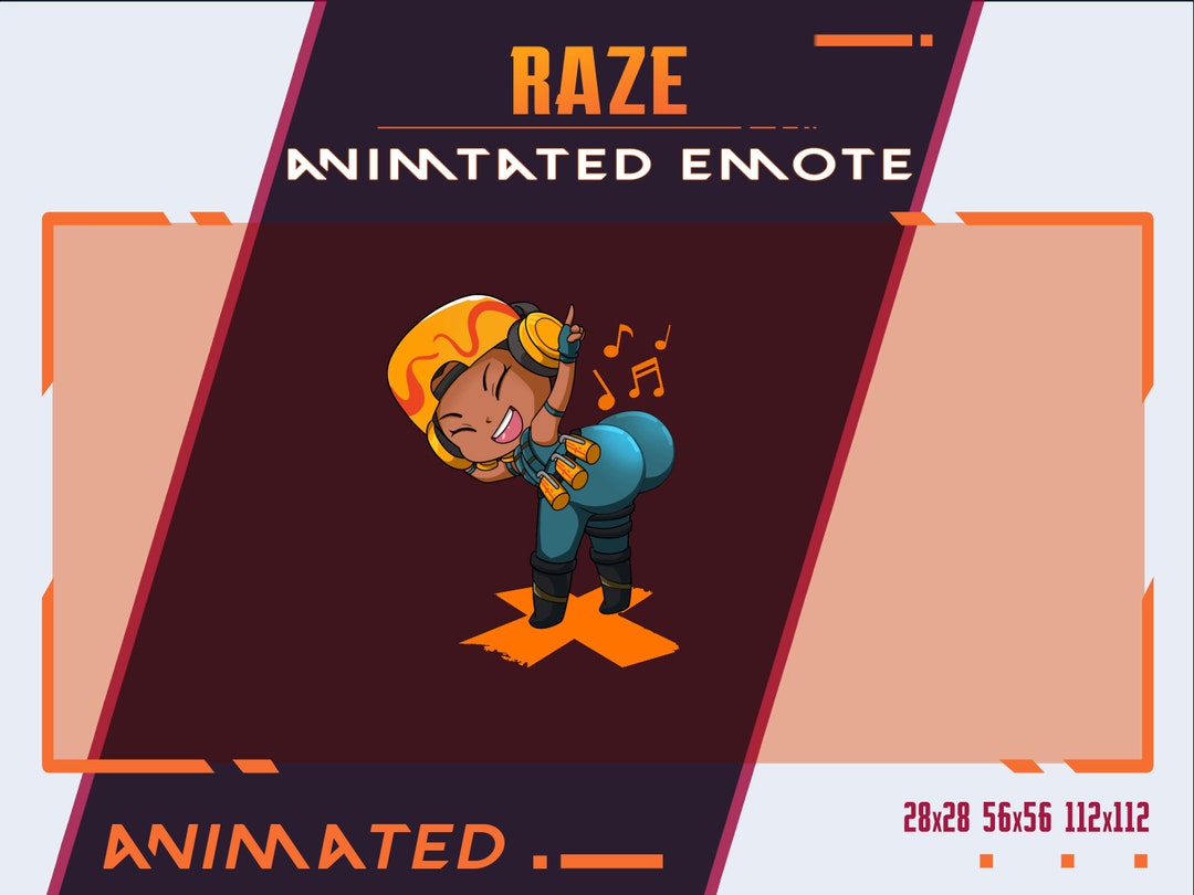 Raze Valorant Animated Twerking Emote: Twitch, Discord, Youtube (GIF ...