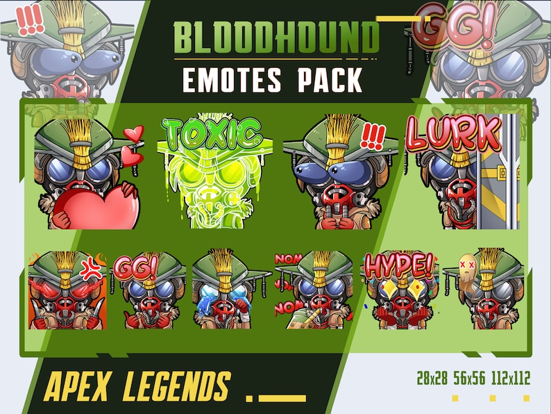 Bloodhound Apex Legends Emotes Twitch Emote Pack Streamer - Etsy