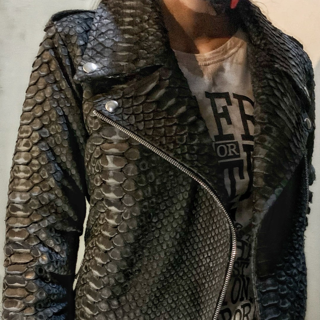 NAGA DRAGON PYTHON Perfecto Biker Zippy Jacket From Genuine - Etsy UK