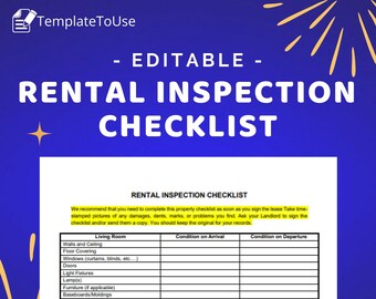 Rental Inspection Checklist - Etsy