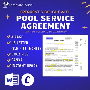 Swimming Pool Service Work Order Invoice, Pool Maintenance, Pool ...