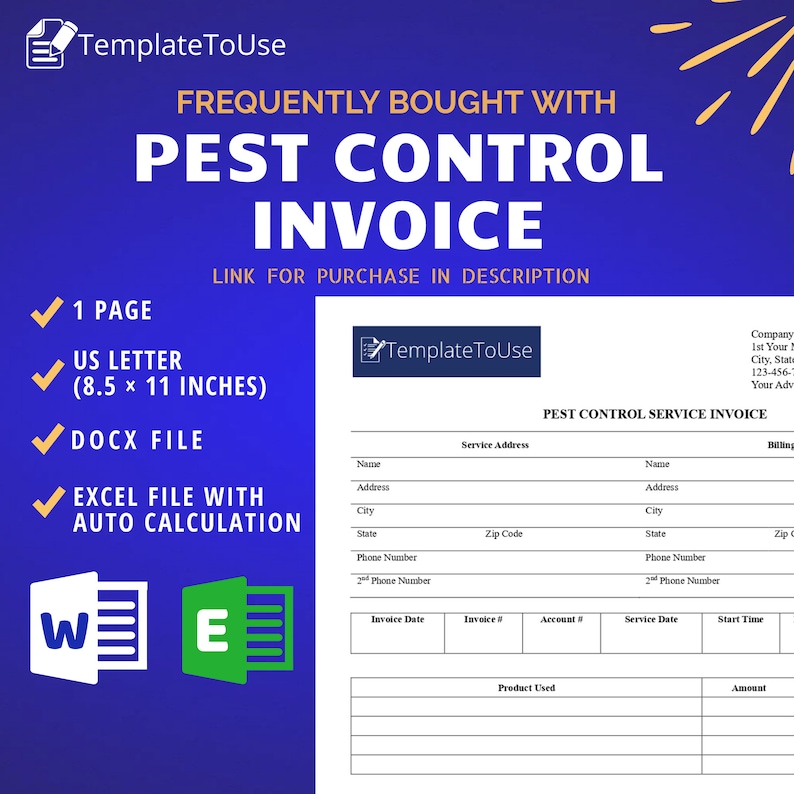 Pest Control Service Agreement for Your Pest Control Business, Editable ...