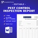Pest Control Inspection Report, Checklist, Pest Control Template, 1 ...