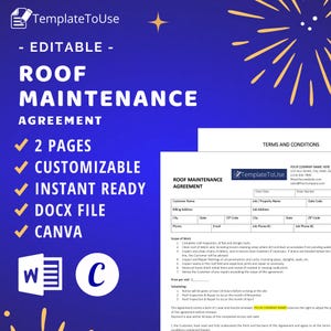 Roofing Service Agreement Contract Bundle, Roofing Business, Service ...